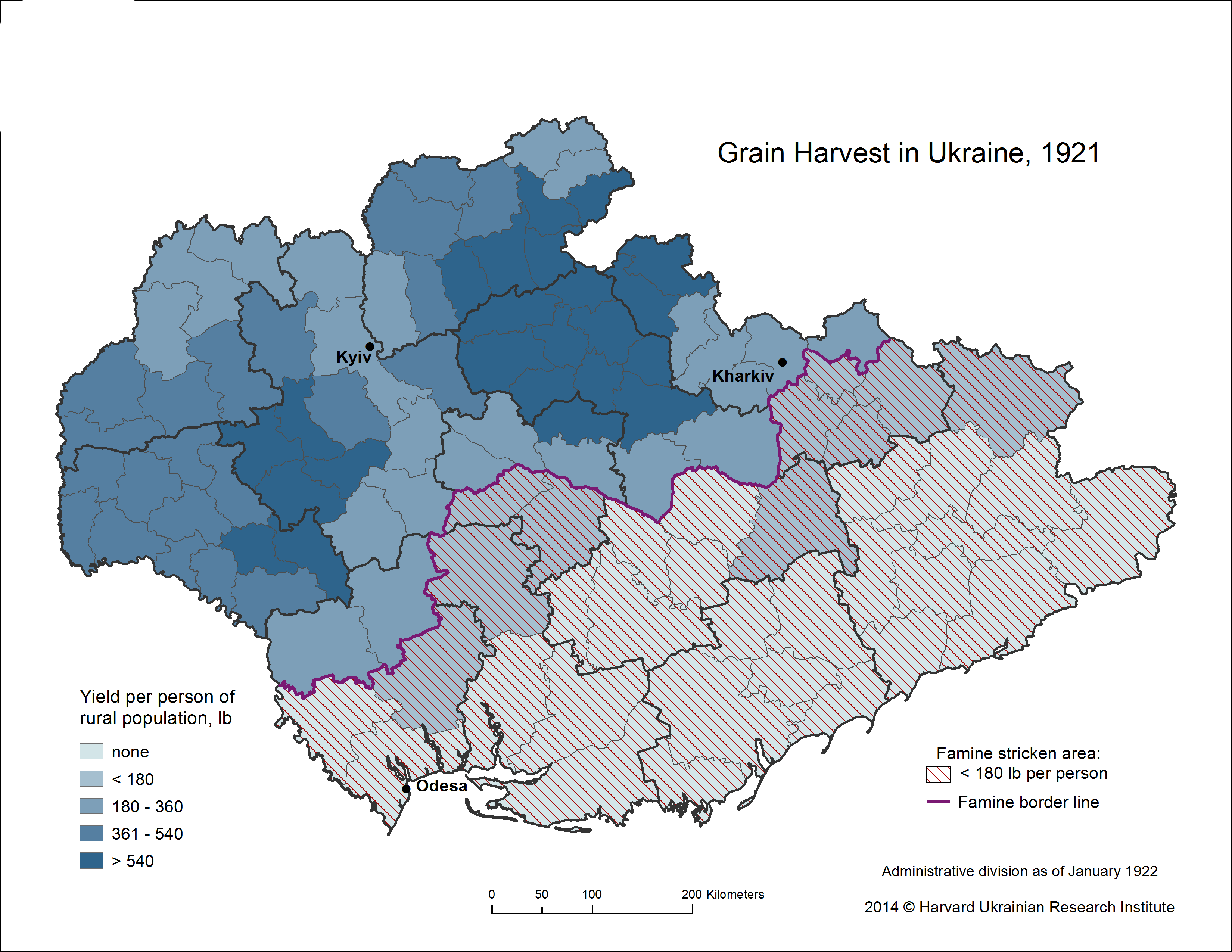 1. Grain Harvest in Ukraine, 1921 | MAPA Digital Atlas of Ukraine